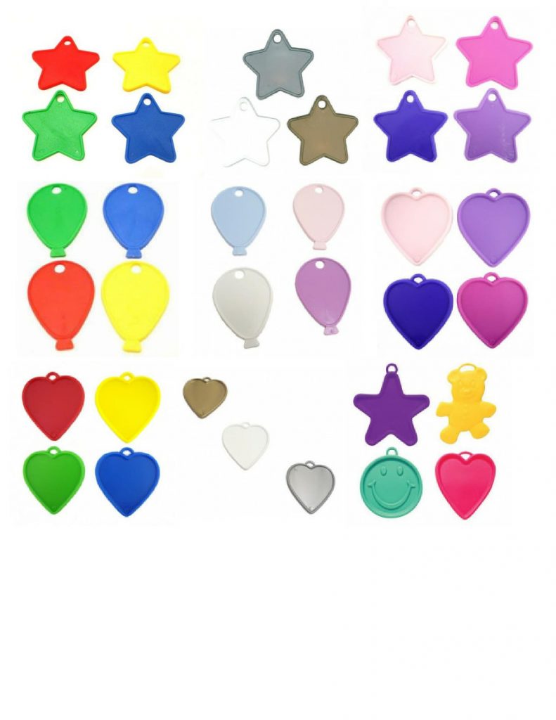 Five Small Plastic Balloon Weights - Balloon Geeks